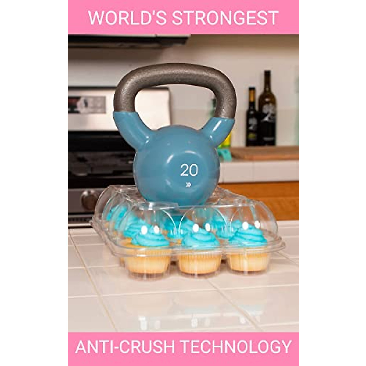 (12Pack x 12 Sets) STACK'nGO Cupcake Carriers - Sturdy Strong High Tall Dome Containers Plastic Disposable Storage Boxes Dozen Compartments Slots Holder Cupcakes Box Tray Container Cup Cake Holders