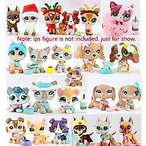 LPS Accessories Pack Lot (Random 12 PCS) Laptop Hat Glasses Wings Clothes Bow Skirt Collar Food and Drink Fit LPS Shorthair Cat and Collie Dachshund Cocker Spaniel Husky Puppy Dog LPS Deer Figure