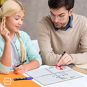 Scribbledo Dry Erase XY Axis Graph Lap Boards 9” X 12” for Student and Classroom Use Math White Board Double Sided White Board