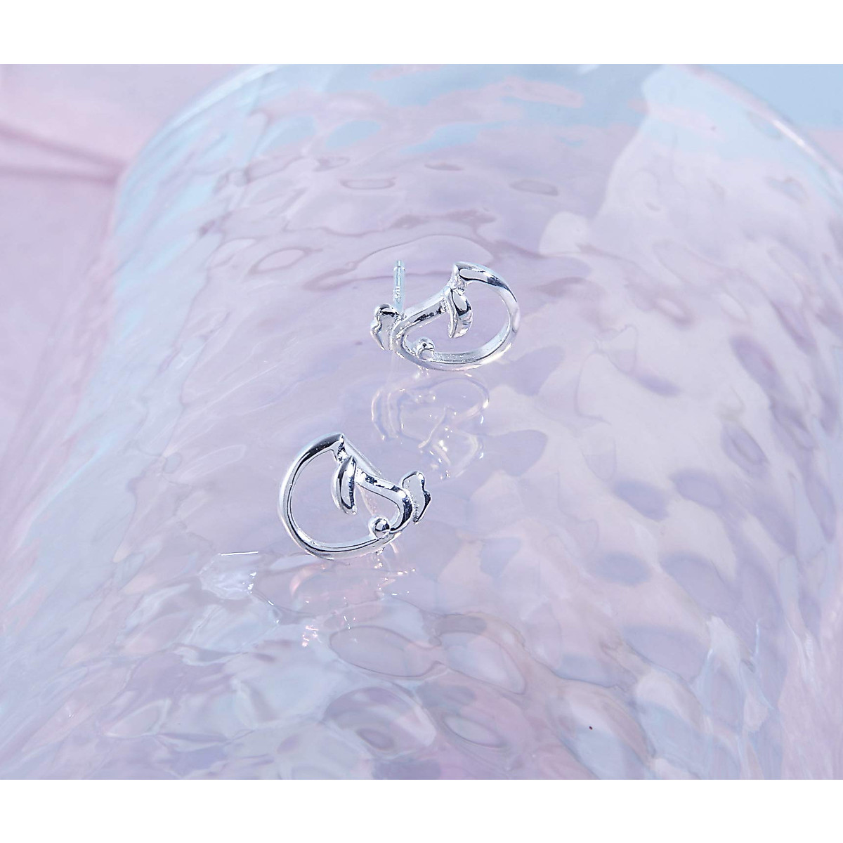 Helen de Lete Lovely Rooster Chicken Sterling Silver Stud Earrings