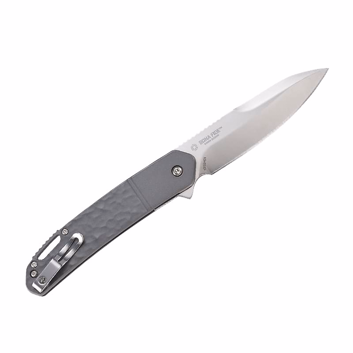 CRKT Bona Fide EDC Folding Pocket Knife: Take Apart Field Strip, Satin Drop Point Blade, Flipper Open, Liner Lock, Aluminum Handle, Low Profile Pocket Clip K540GXP