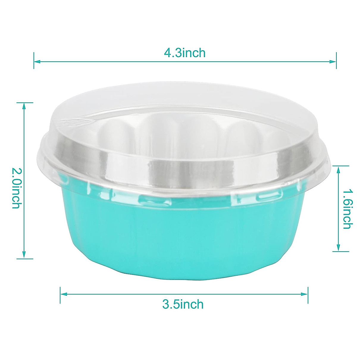 Beasea 8 oz 50 Pack Disposable Ramekins with Lids, Aluminum Cups for Baking Elegant Blue Aluminum Foil Cups Creme Brulee Muffin Cupcake Baking Cup Mini Pudding Cups for Party Wedding Birthday