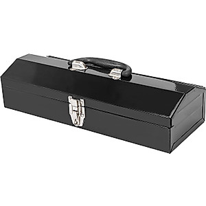 Torin ATB102B 16" Hip Roof Style Portable Steel Tool Box with Metal Latch Closure, Black