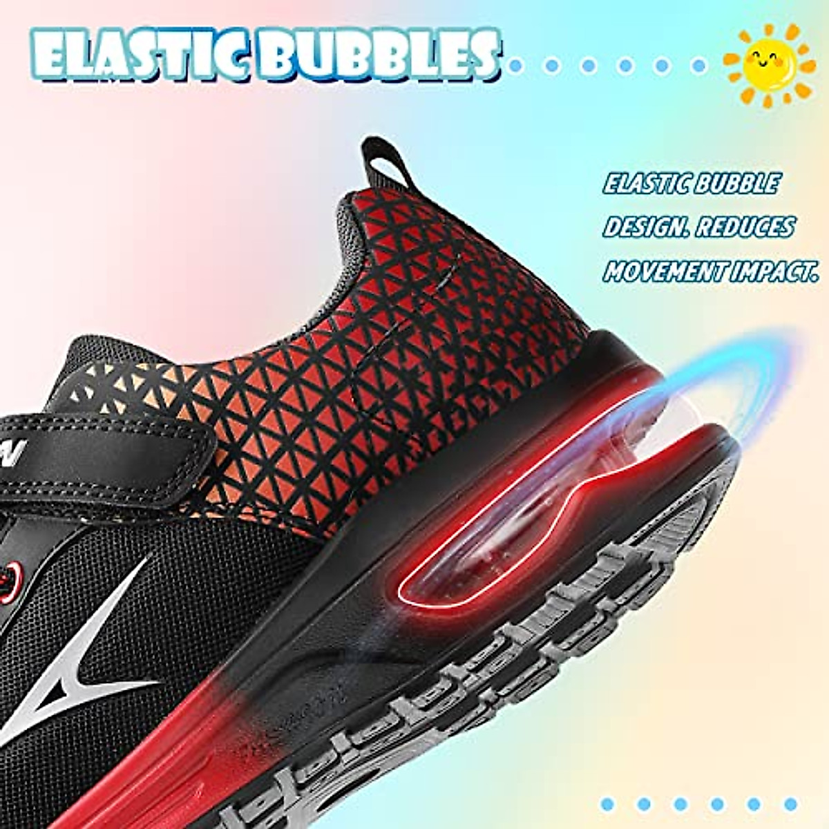 ASHION Boys Sneakers Kids Air Shoes Boys Girls Tennis Running Walking Shoes Arch Support Lightweight Breathable Sport Athletic 4,Big Kid