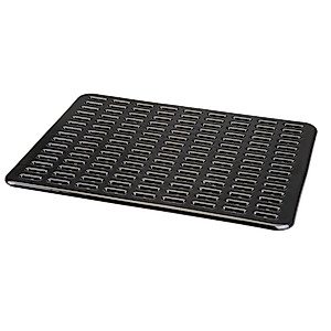 iDesign Syncware Plastic Sink Grid, Non-Skid Dish Protector Mat for Kitchen, Bathroom, Basement, Garage, 12" x 15.75", Black