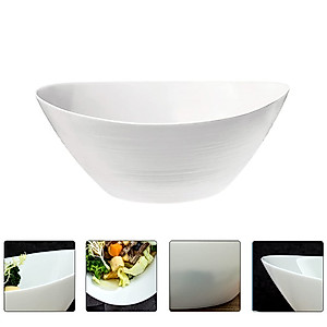 YARDWE White Pasta Serving Bowls Boat Shaped Bowl Toughened Glass Salad Bowl Heat Resistance Soup Bowl Small Side Dishes for Dessert Ice Cream