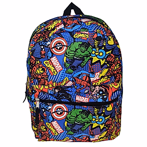 Marvel Avengers 16" Backpack AOP Hulk Captain America Iron Man Spider-Man Thor