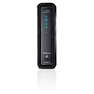ARRIS SURFboard SBG6580 DOCSIS 3.0 Cable Modem/ Wi-Fi N300 2.4Ghz + N300 5GHz Dual Band Router - Retail Packaging Black (570763-006-00) (Renewed)