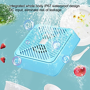 Hztyyier USB Dishwasher, Electrolytic Water Emulsification High Frequency Ultrasonic 5V IP67 Waterproof Integrated USB Sink Household Dishwasher (Blue)