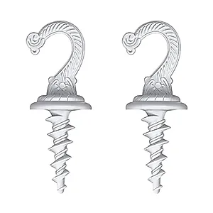 Swag Ceiling Hooks Wall Hook Heavy Duty Swag Hook Driller Hook Indoor Outdoor for Hanging Plants Chandelier etc. (2, White)