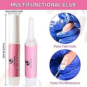 Nail Glue, Nail Glue for Acrylic Nails, Professional Nail Tip Glue for Acrylic Nails Press On Nails,Super Strong Nail Tips Glue for Stick On Nails Long Lasting Nail Glue for Fake Nails 0.07OZ/30PCS