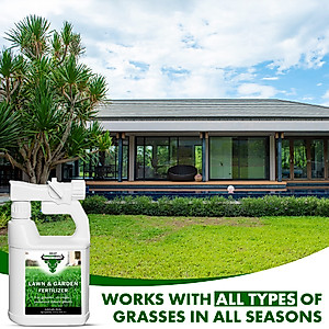 Persist Green Bull - 32oz Liquid Grass Fall Fertilizer Sprayer for Lawn and Garden Soil - Naturally Enhances Green and Creates Nitrogen Rich Plant Soil, Naturally Based Fertilizer for Greener Plants