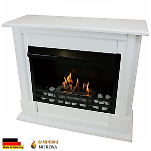 Gel + Ethanol Fire-Places Emily Deluxe Inclusive: 1 Adjustable Stainless-Steel Burner White