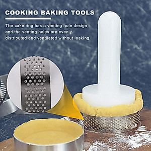 JUMYNOOY 6 Tart Rings Stainless Steel Heat-Resistant Perforated Cake Ring Mold Round Baking