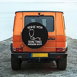 Nurse Mom Swearing Help,Funny Tire Cover Universal Fit Spare Tire Protector for Truck SUV Trailer Camper Rv