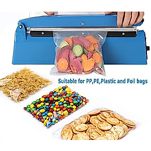 Impulse Heat Sealer Poly Bag Heat Sealer Sealing Machine Heat Seal Closer for Plastic Bags PE PP Bags with Extra Repair Kit (8 inch)