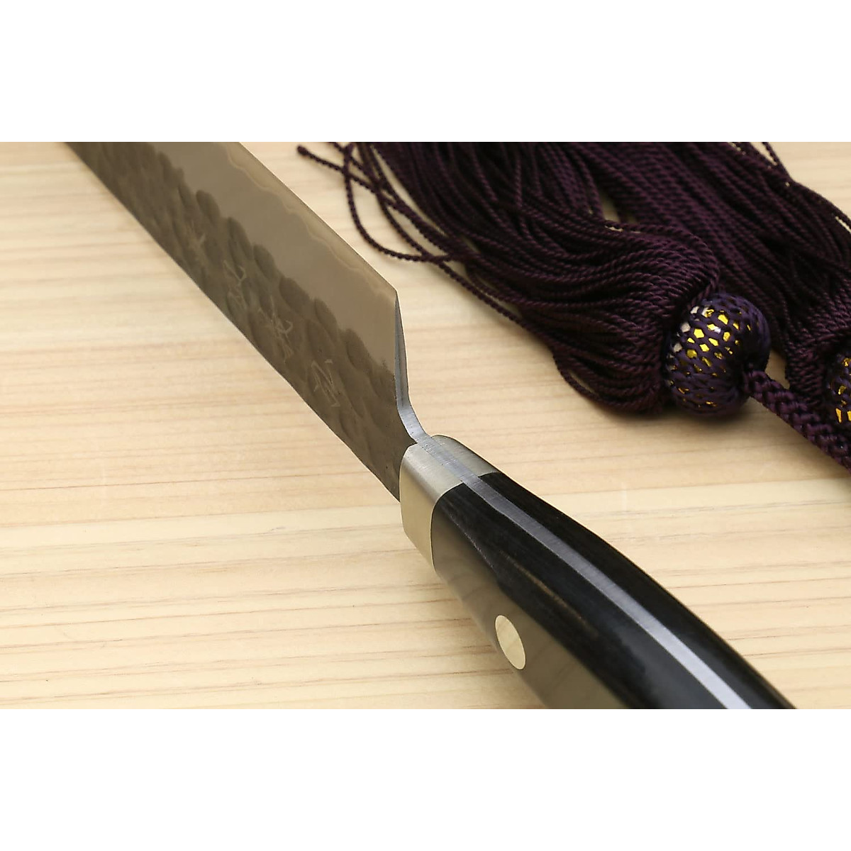 Yoshihiro Kurouchi Super Blue Steel Stainless Clad Sujihiki Slicer Chef Knife (9.5" (240mm) & Saya, Black Pakkawood Handle)