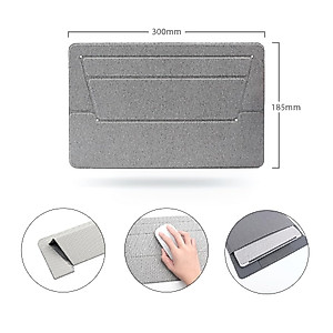 SenseAGE Flat Foldable Laptop Stand, Invisible Lightweight Laptop Stand, Anti-Slide and Portable Notebook Stand, Compatible with MacBook Air/MacBook Pro, Tablets and Laptops up to 15.4”, Denim Grey