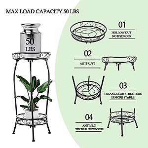 Kavlium Plant Stand Indoor Outdoor 2 Tier 27.1 inch Multiple Plant Rack