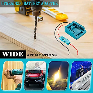 Upgraded 18V Battery Adapter for Makita 18V Battery Adapter All-in-one Design of The Fuse and Switch Power Tool Battery Converter Kit 14 Gauge with Fuses & Wire Terminals