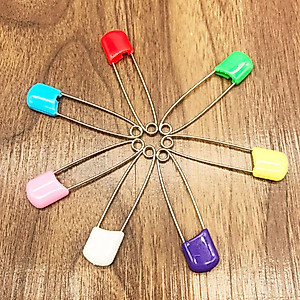 50 Pcs Baby Cloth Diaper Pins Stainless Steel Pins Plasetic End Safety Pins