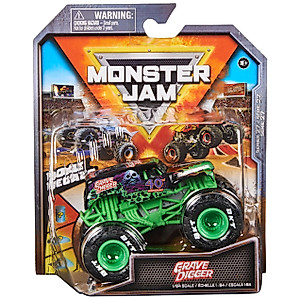 Monster Jam, Official Grave Digger Monster Truck, Die-Cast Vehicle, 1:64 Scale, Kids Toys for Boys Ages 3 and up