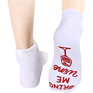 HAPPYPOP Funny Secret Santa Gifts Wine Socks Wine Gifts for Women Men, If You Can Read This Socks Bring Me Wine Socks Mens Womens Novelty Socks Wine Stocking Stuffers