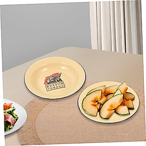 BESTOYARD Salad Pasta Bowls 4 Pcs Enamel Fruit Tray Vintage Table Tray