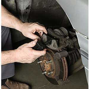 ARES 18028 - Heavy Duty Brake Pad Spreader - Built-in Comfort Tightening Knob - Heavy-Duty Steel Construction - Solid Steel Swivel Joint for Precise and Even Compression