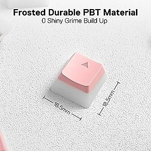Redragon A130 Pink Pudding Keycaps, 104 Keys Standard Doubleshot PBT Keycap Set w/Translucent Layer for Mechanical Keyboard, OEM Profile, English (US) ANSI Layout