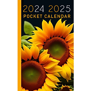 2024-2025 Pocket Calendar For Purse: Small Sunflower Two-Year Monthly Planner | 24 Months from January 2024 to December 2025