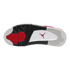Jordan Boy's Air 4 Retro (Big Kid) White/Fire Red/Black/Neutral Grey 5.5 Big Kid M