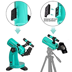 Maksutov-Cassegrain Telescope 60 with Dobsonian Mount, 60mm Aperture 750mm Focal Length, with Finderscope and Phone Adapter, Tabletop Telescopes for Kids Adults Beginners Astronomy