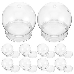 GANAZONO 20 pcs DIY Snow Globe DIY Water Globe Wedding Favor Dome Make Your own Snow Globe Clear Water Globe Dome Display case Kids Globe Mini jar Empty Snow Globes Cover Plastic Child Girl