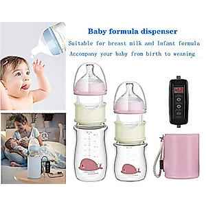 AIKEBAO Heating Constant Temperature Baby Glass bottles5oz,Portable/Formula Bottles/Automatic Mixing/Bottle for Formula/Baby Formula Bottle
