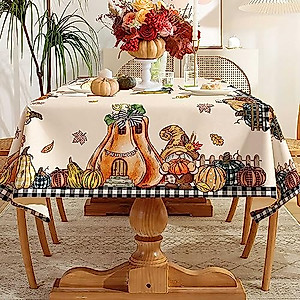 pinata Fall Tablecloth, Rectangle Table Cloth Autumn Pumpkins and Leaves for Table Decorations, Rectangle Tablecloth for Home Decor (Rectangle 60 * 120 inches, Orange)