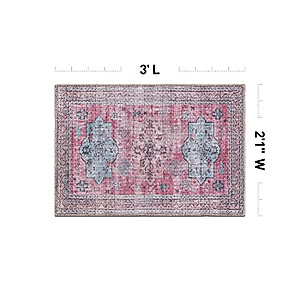 Rugshop Distressed Transitional Bohemian Stain Resistant Flat Weave Eco Friendly Premium Recycled Machine Washable Area Rug 2'1"x3' Multi