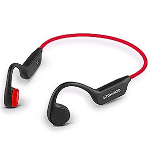 Waterproof Bone Conduction Headphones for Swimming, IPX8 Waterproof 32GB MP3 Player Wireless Bluetooth 5.3 Open-Ear Swimming Headphones with Mic Call for Swimming Skiing Driving Bicycling(Red)