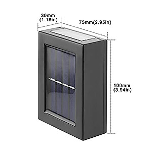 CIPACHO Solar Deck Lights,Outdoor Garden Wall Light up and Down Lamp,2 Pack LED Solar Fence Lights,Patio Decor for Post Yard Porch and Driveway,Waterproof. (Colour)