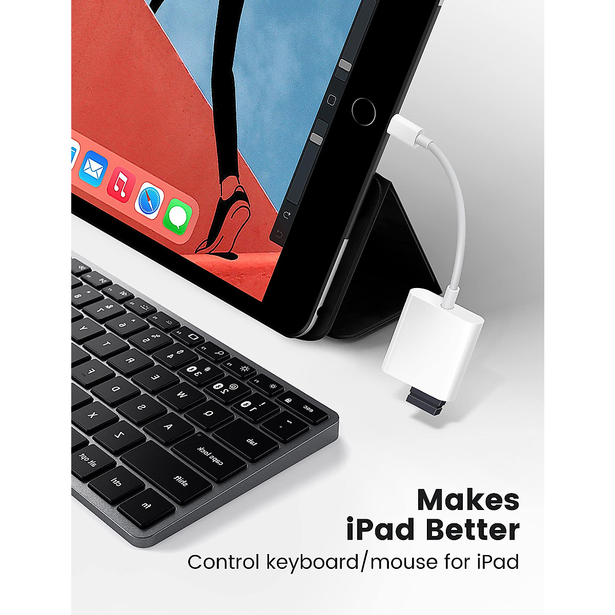 HzyknPower USB Adapter for iPad/iPhone, USB Female Adapter,USB OTG Data Sync Cable,Supports USB Flash Drives,Memory SD Card Readers,MIDI Players,Mouse Keyboards,Plug&Play