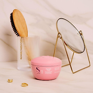 Alfaparf Milano Semi Di Lino Moisture Nutritive Hair Mask - Deep Conditioning Hair Repair Mask for Hydration & Shine - Sulfate, Paraben & Paraffin Free - Professional Quality Hair Care (6.76 oz)