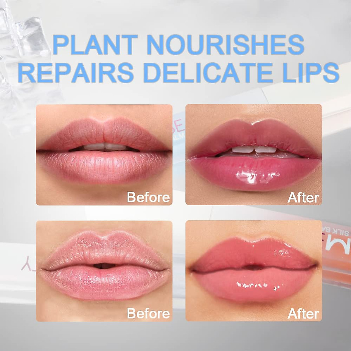 BINGBRUSH 3 Pcs Color Changing Lip Gloss Lip Oil Tinted, Peaches Plumping Magic Mood Lipstick Lip Glaze, High-Shine Clear Shimmer Lip Stain Lip Balm, Longlasting Lips Will Not Dry Out