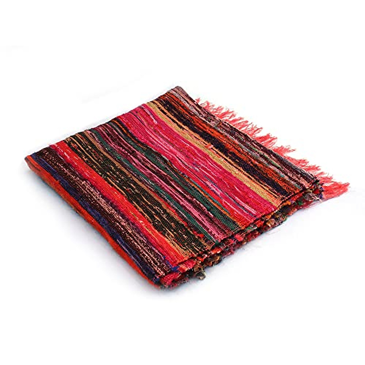 Handmade Braided Chindi Rug, Rag Rug, Area Rug, Carpet Rug, Runner Rug 3x5 Foot, 4x6 Foot, 5x7 Foot, Multi Color Rug (3x5 Foot)