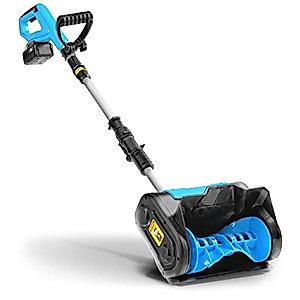 AlphaWorks Snow Thrower Power Shovel 4Ah DC 20V Upgraded Design, Cordless Rechargeable Handheld, Lightweight 10" in. Width 5" in. Depth, 25' ft Throwing Distance, 300 lbs per Min
