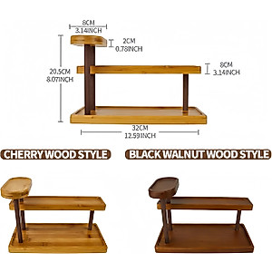 Piegricdiat Wood Desktop Organizer,Office Storage Rack Wood Display Shelf, Multi-Layer Design, Ideal Storage Solution for Perfumes, Cosmetics, Spices, Handmade Toys, Office Supplies. (Brown)