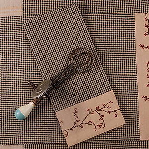 Primitive Home Decors Berry Vine Gingham Black and Nutmeg Kitchen Towel (Set of 2)