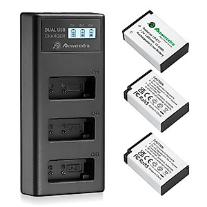 Powerextra 3 Pack LP-E17 Battery and Charger Compatible with Canon LP E17 and Canon Rebel SL2 SL3 T6i T6s T7i M3 M5 M6 200D 77D 750D 760D 800D 8000D KISS X8i