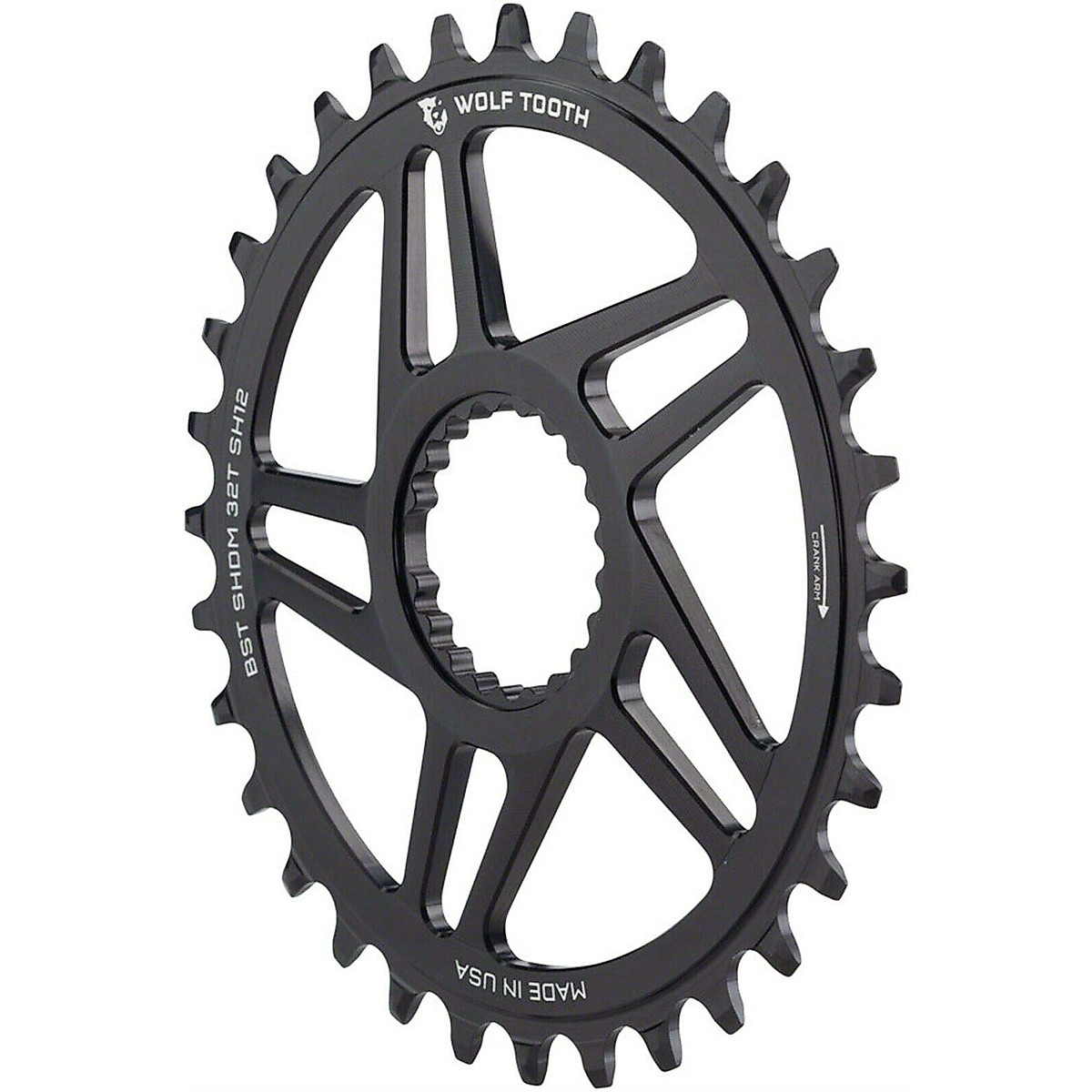 Wolf Tooth Chainrings for Shimano 12-Speed Drivetrains Mountain Bike (32 Tooth, Drop Stop ST, Shimano Direct Mount, Boost, MTB)