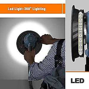 Drywall Sander Handife 7A 800W Electric Foldable Wall Sander, Double-Deck LED Lights Sander, 800-1800RPM Electric Drywall Sander w/Dust-Free Automatic Vacuum System and 12 pcs Sanding Discs (Handheld)