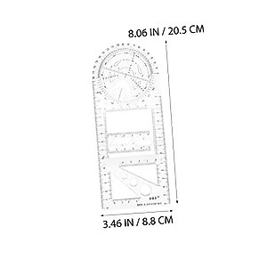 Geometric Drawing Ruler Ruler Metric Ruler Circle Stencil Clear Ruler Examination Use Ruler Mathematics Learning Ruler Drawing Rulers Multipurpose Plastic Ruler White